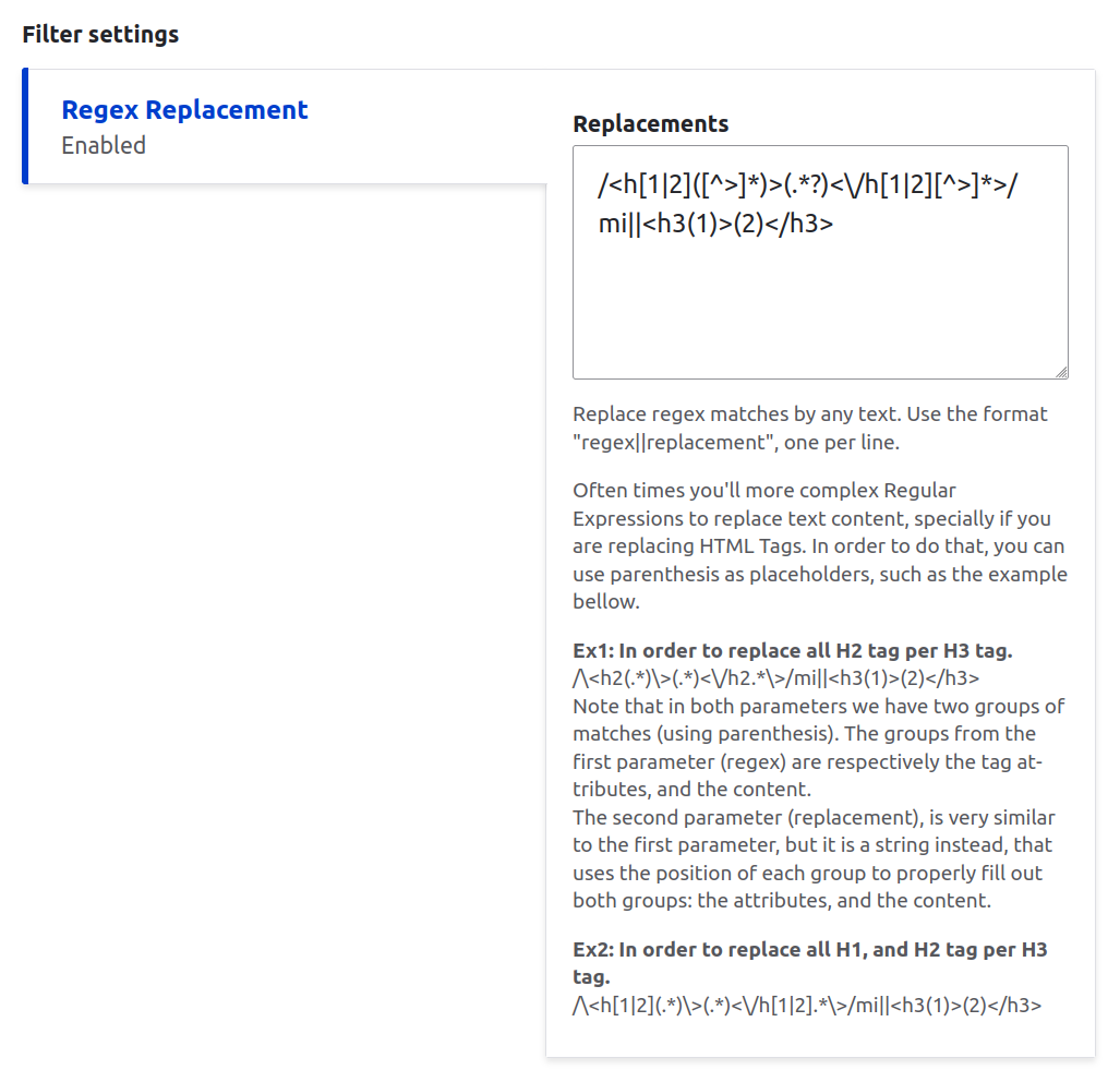 Regex Text Replacement | Drupal.org Regex Text Replacement | Drupal.org